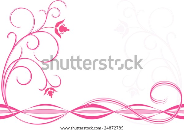Abstract Pink Flowers Curves Stock Vector (Royalty Free) 24872785 ...
