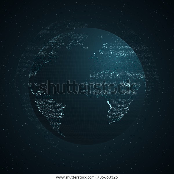 Abstract Planet Earth Blue Map Earth Stock Vector (Royalty Free ...