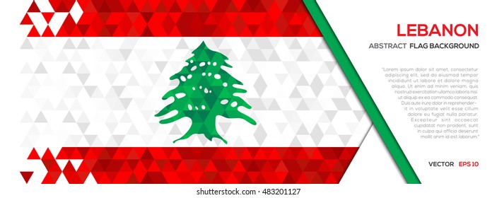 Abstract Polygon Geometric Shape Backgroundlebanon Flag Stock Vector ...