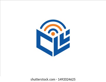 Abstract Polygonal Cl Logo Cl Letter Stock Vector (Royalty Free ...