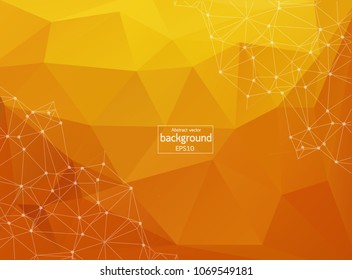 Abstract Polygonal Orange Background Connected Dots Stock Vector (Royalty Free) 1069549181 ...