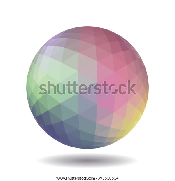 Abstract Polygonal Sphere Graphic Design Isolated Stock Vector (Royalty ...