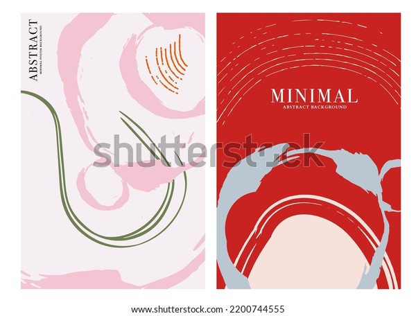 Abstract Poster Background Minimalist Ink Template Stock Vector ...