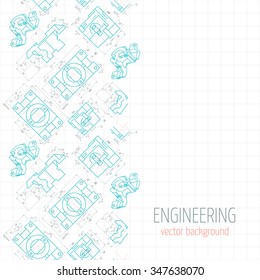Engineering Background Technical Drawing Vector Illustration: เวกเตอร์ ...