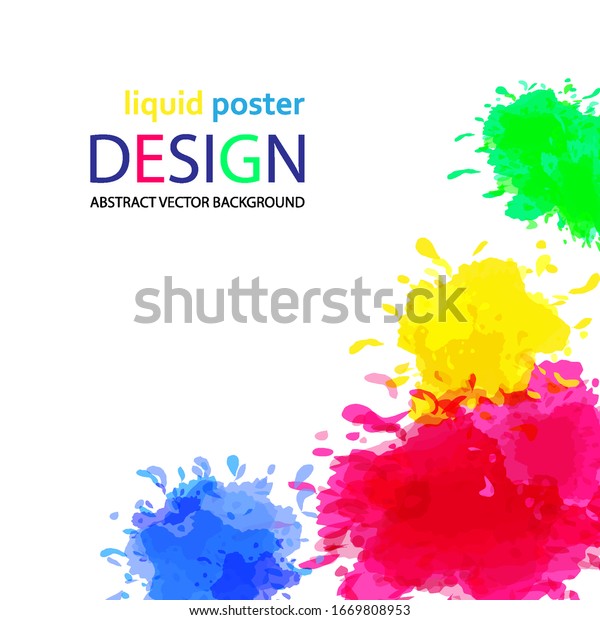 Abstract Poster Design Color Spots Blotches Stock Vector (Royalty Free ...