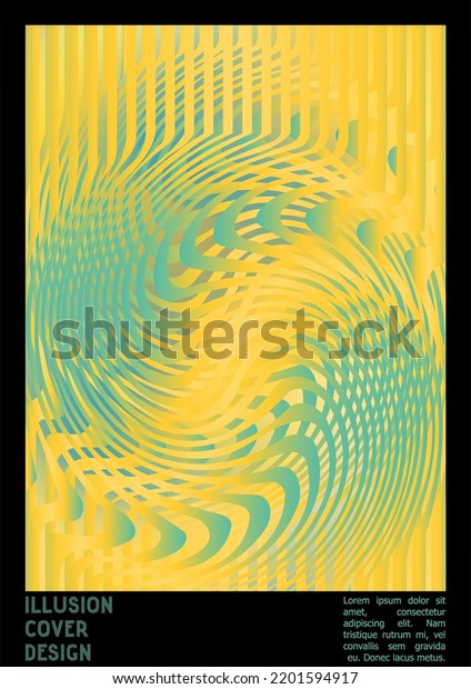 Abstract Poster Design Optical Illusion Effect Stock Vector (Royalty ...