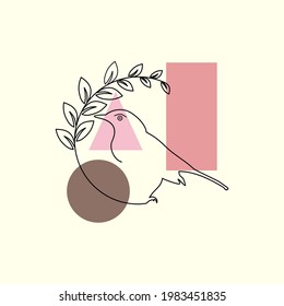 Abstract Poster Minimal Bird Line Drawing Stock Vector (Royalty Free ...