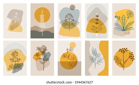 Abstract Posters Bitter Herbs Set Abstract Stock Vector (Royalty Free ...