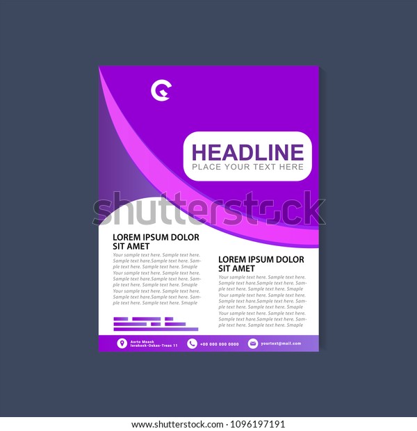Abstract Purple Flyer Design Background Vector Stock Vector (Royalty ...