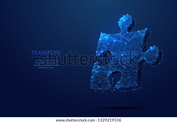 Abstract Puzzle On Dark Blue Background Stock Vector (Royalty Free ...