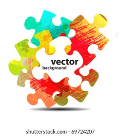 Abstract Puzzle Shape Colorful Vector Design Stock Vector (Royalty Free ...