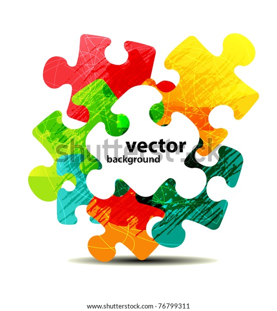 Abstract Puzzle Shape Colorful Vector Design Stock Vector (Royalty Free ...