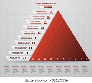 Abstract Pyramid Shape Layout 10 Steps Stock Vector (Royalty Free ...
