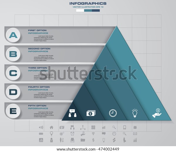 Abstract Pyramid Shape Layout 5 Steps Stock Vector (Royalty Free ...