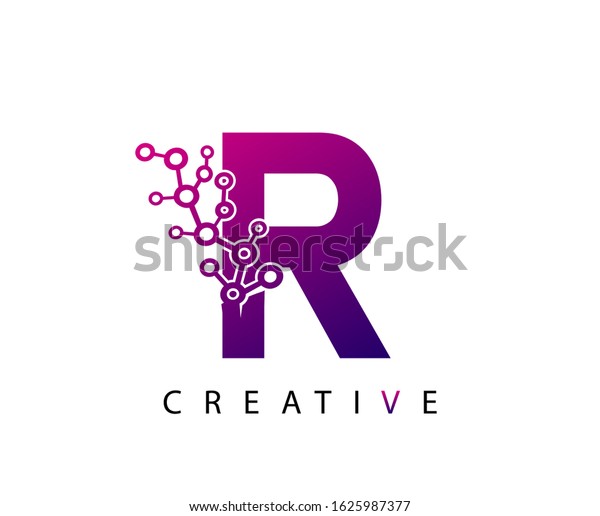 Abstract R Letter Molecules R Technology Stock Vector (Royalty Free ...