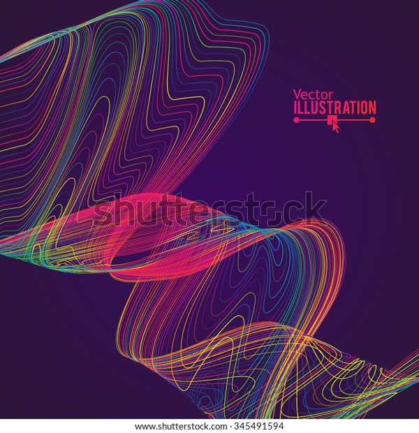 Abstract Rainbow Lines Design Moving Colorful Stock Vector (Royalty ...