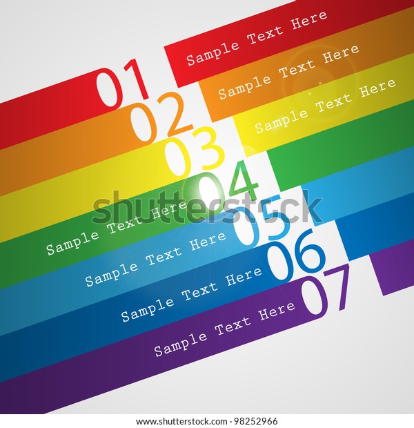 Abstract Rainbow Number Line Background Stock Vector (Royalty Free ...