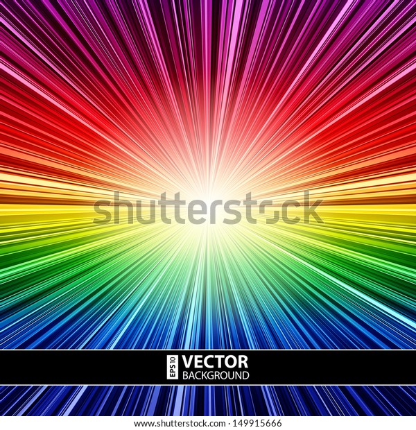 Abstract Rainbow Striped Burst Background Rgb Stock Vector (Royalty ...