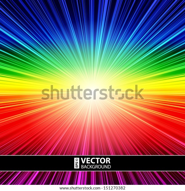 Abstract Rainbow Striped Burst Background Rgb Stock Vector (Royalty ...