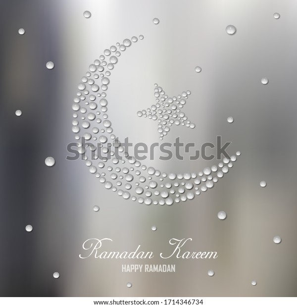 Abstract Ramadan Moon Design Water Drops Stock Vector (Royalty Free ...