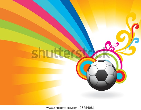 Abstract Rays Background Rainbow Soccer Ball Stock Vector (Royalty Free ...