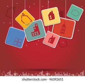 Abstract Real Estate Vector Background Stock Vector (Royalty Free) 96392651