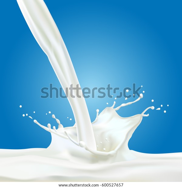 Abstract Realistic Milk Drop Splashes Isolated Stock Vector (Royalty ...