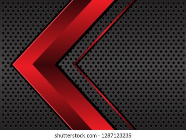 Abstract Red Arrow Metallic Direction On Stock Vector (Royalty Free ...