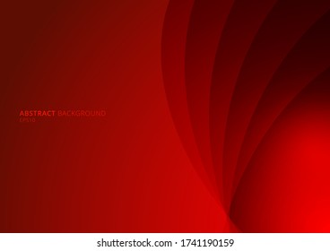 Abstract Red Background Curved Layers Shadow Stock Vector (Royalty Free ...
