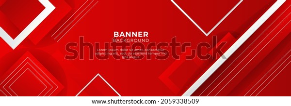 Abstract Red Banner Background Design Template Stock Vector (Royalty ...