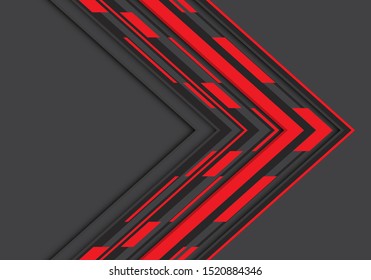 Abstract Red Black Arrow Geometric Direction Stock Vector (Royalty Free ...