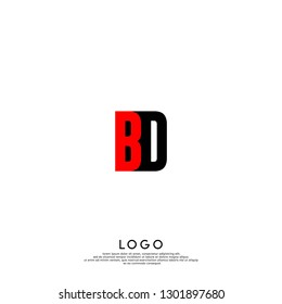 Abstract Red Black Bd Logo Letters Stock Vector (Royalty Free ...