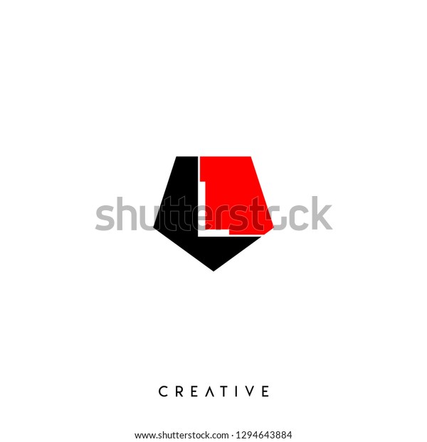 Abstract Red Black L Logo Letter Stock Vector (Royalty Free) 1294643884 ...