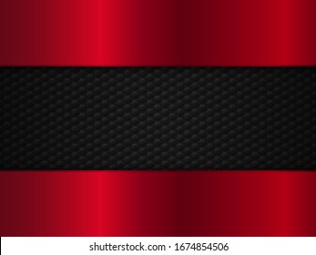 Abstract Red Black Metal Background Hexagons Stock Vector (Royalty Free ...