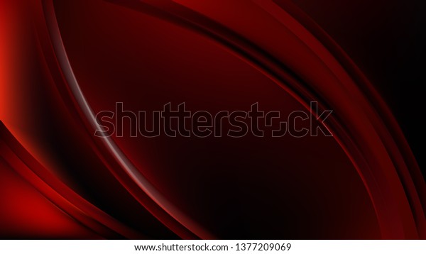 Abstract Red Black Wave Background Template Stock Vector (Royalty Free ...