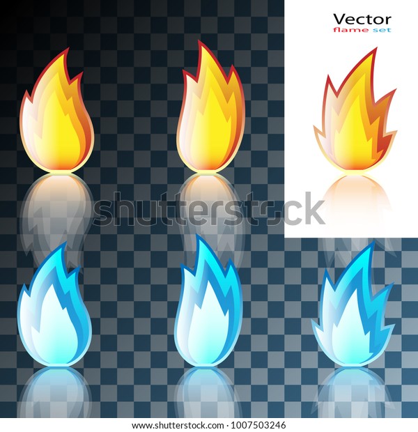 Abstract Red Blue Flame Icon Set Stock Vector (Royalty Free) 1007503246 ...