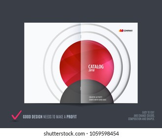 Abstract Red Brochure Design Modern Catalog Stock Vector (Royalty Free ...