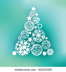 Abstract Red Christmas Tree Stock Vector (Royalty Free) 322319339 ...