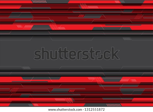 Abstract Red Circuit On Grey Design Stock Vector (Royalty Free ...