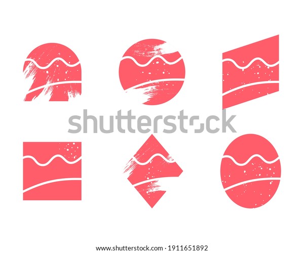 Abstract Red Color Logo Wavy Line Stock Vector (Royalty Free) 1911651892