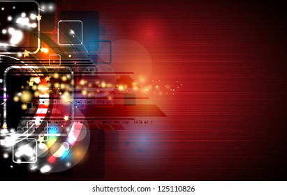 Abstract Red Computer Technology Business Banner Stock Vector (Royalty ...