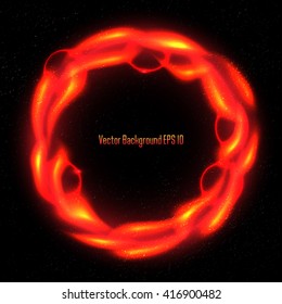 Realistic Fire Burning Rings Background Stock Vector (Royalty Free ...