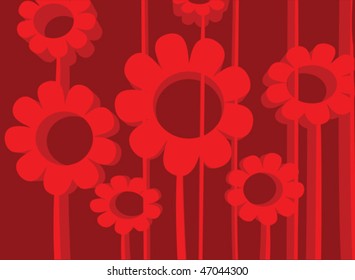 Abstract Red Floral Background Stock Vector (Royalty Free) 47044300 ...