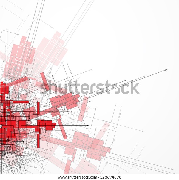 Abstract Red Futuristic Technology Circuit Background Stock Vector ...