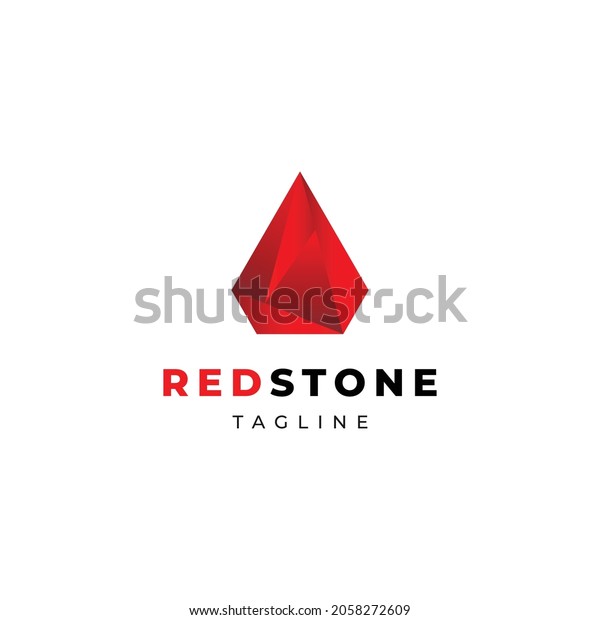 Abstract Red Geometric Shape Logo Sign Stock Vector (Royalty Free ...