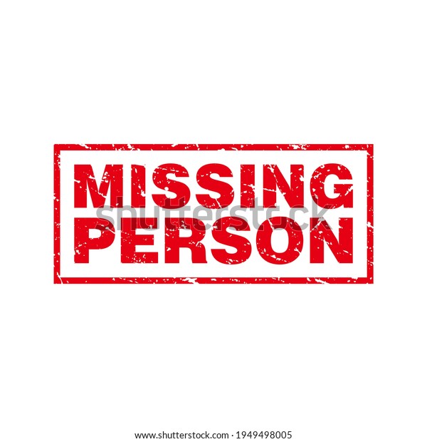 Abstract Red Grungy Missing Person Rubber Stock Vector (Royalty Free ...