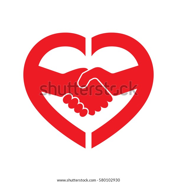 Abstract Red Handshake Icon Handshake Sign Stock Vector (Royalty Free ...