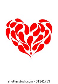 Abstract Red Heart Drops On White Stock Vector (Royalty Free) 31141753 ...