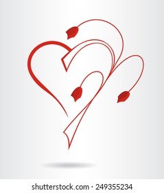 Abstract Red Heart Element Design Stock Vector (Royalty Free) 249355234 ...