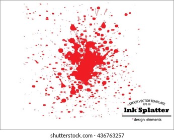 Abstract Red Ink Splash Background Grunge: vector de stock (libre de ...